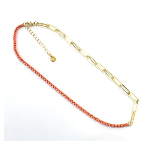 CARYN LAWN | Jewelry | New Caryn Lawn Chain Enamel Duo In Orange | Poshmark